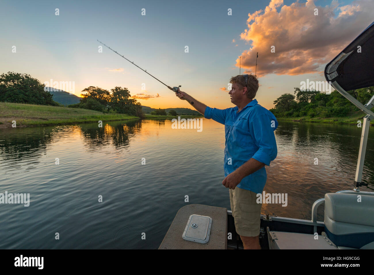 Fishing angling bream tiger Zambezi River Zimbabwe Stock Photo - Alamy