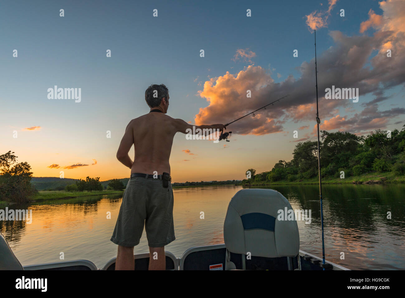 Fishing angling bream tiger Zambezi River Zimbabwe Stock Photo - Alamy