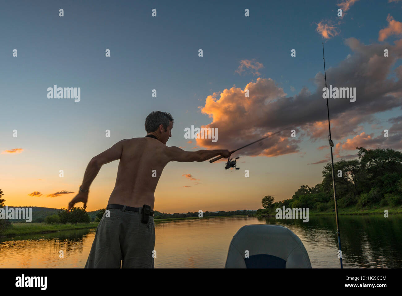 Fishing angling bream tiger Zambezi River Zimbabwe Stock Photo - Alamy
