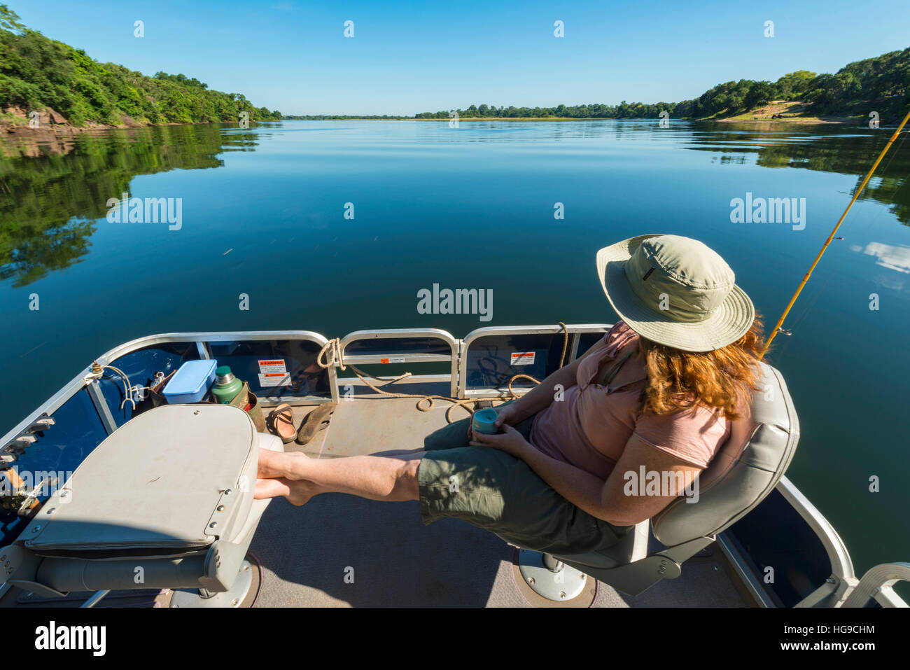 Calm river woman relaxing hi-res stock photography and images - Alamy