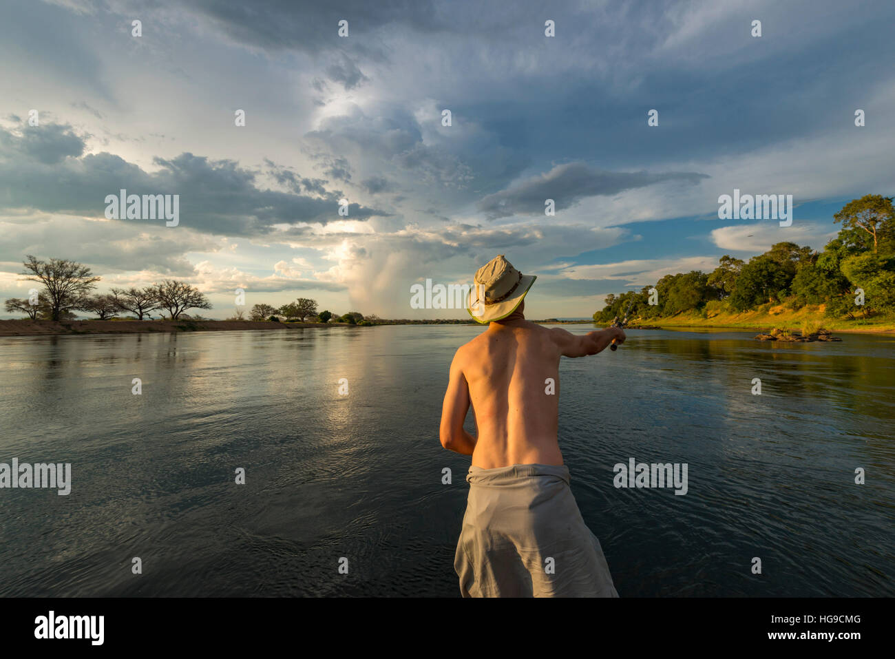 Fishing angling bream tiger Zambezi River Zimbabwe Stock Photo - Alamy