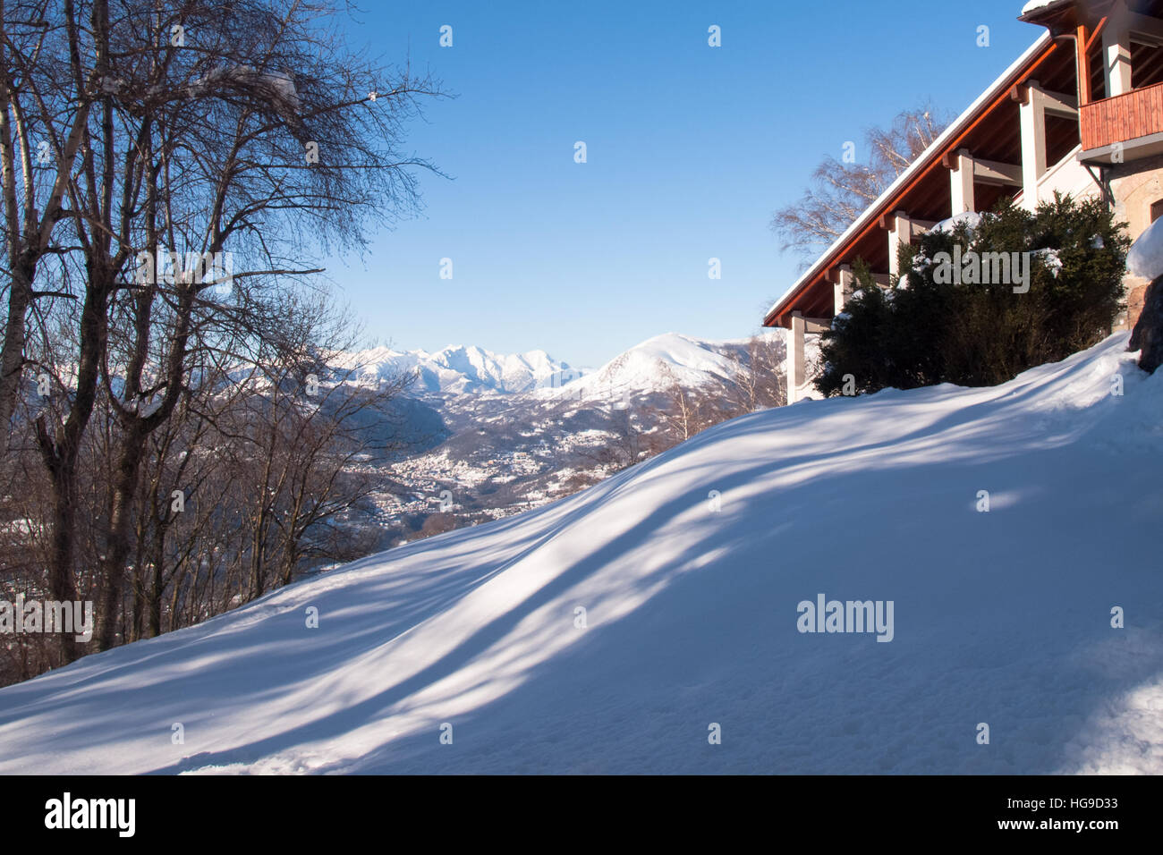 Monte Bré, Switzerland: Winter landscape from Monte Bre. Arrival ...
