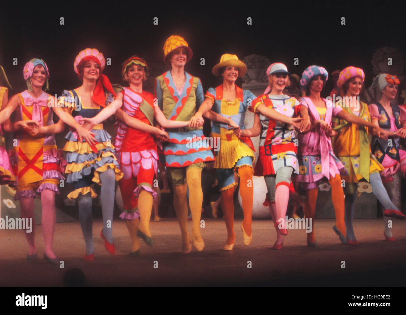 Busby Berkeley dancing girls during rehearsal for the 1971 production ...
