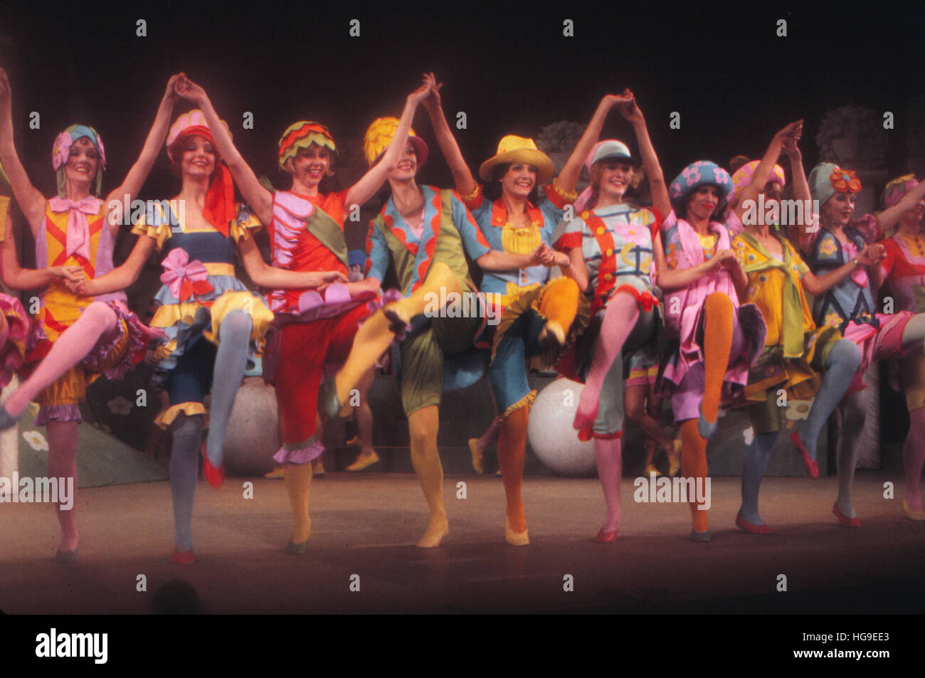 Busby Berkeley dancing girls during rehearsal for the 1971 production ...