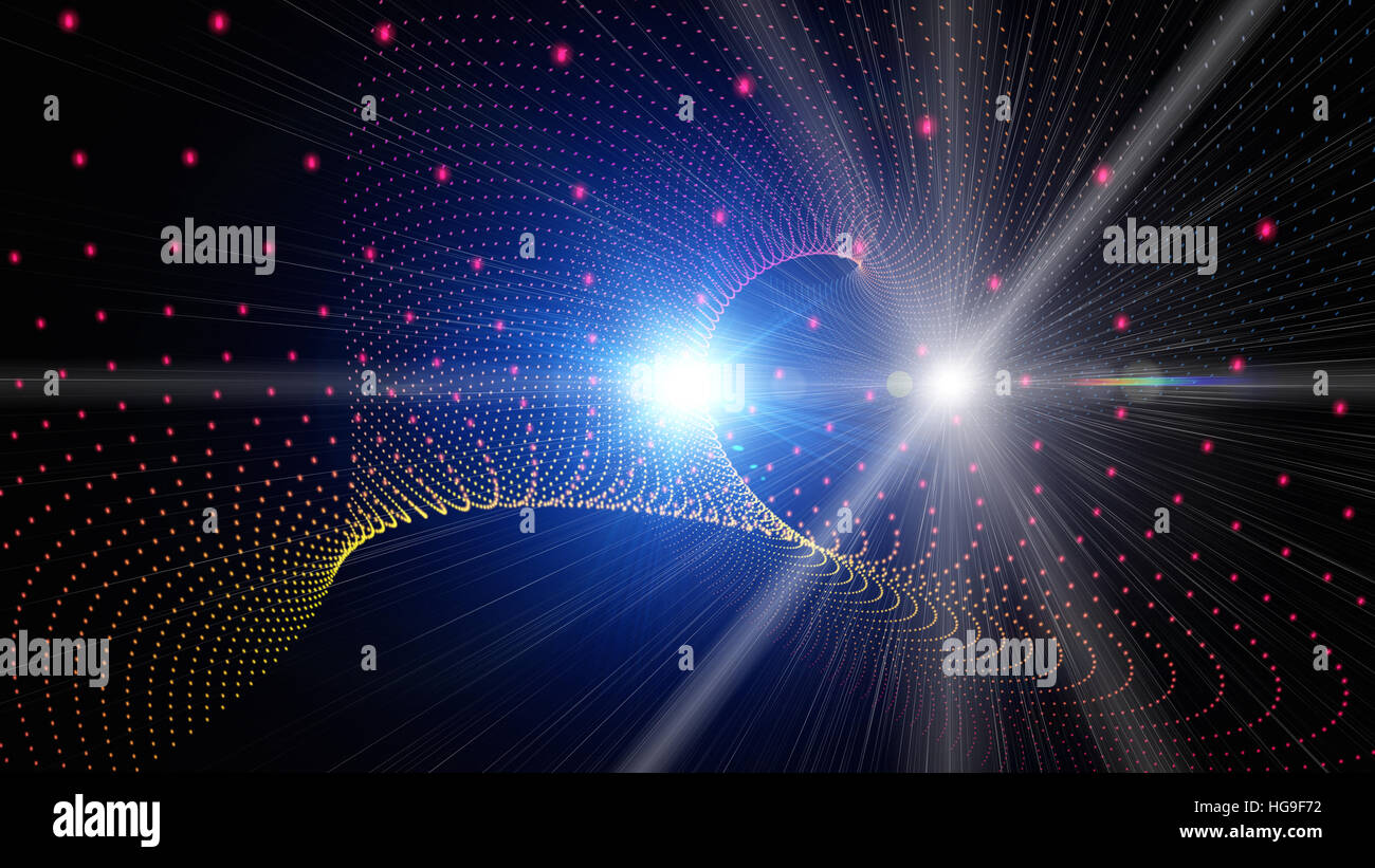 Futuristic particle wave background design with lights Stock Photo - Alamy