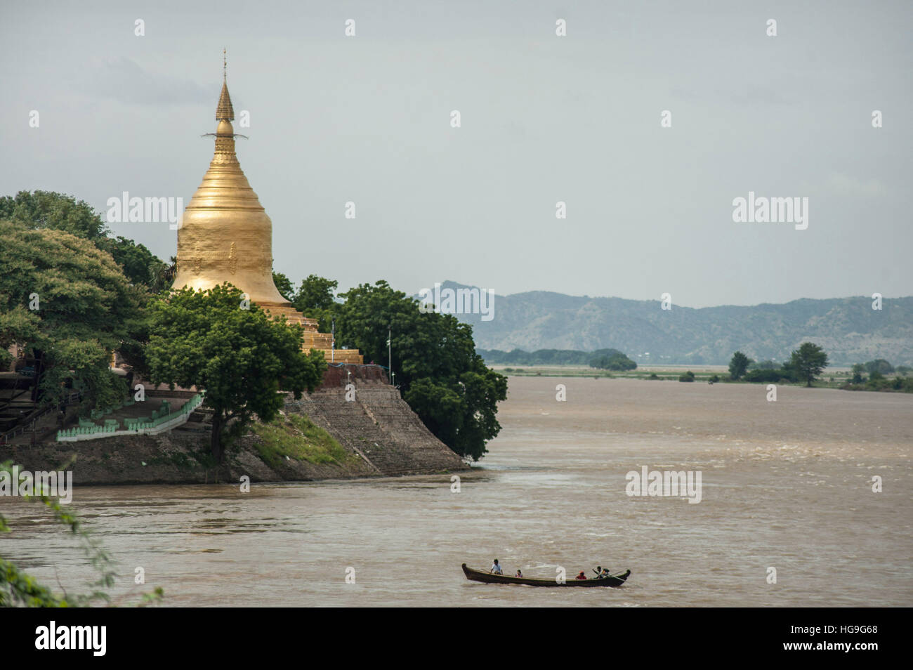 Flooding of the Irrawaddy river in the Irrawaddy Delta in Myanmar Stock ...