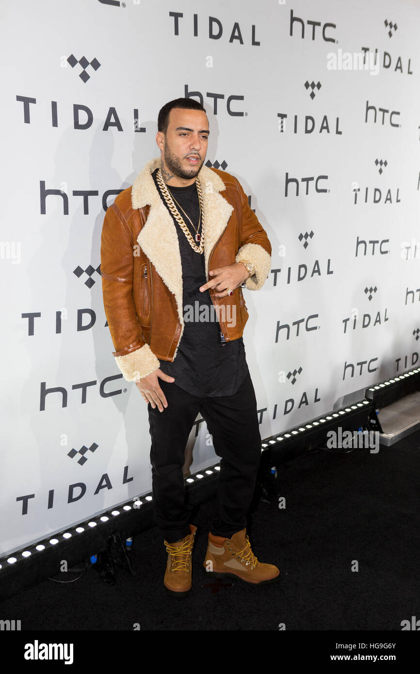 Rapper French Montana arrives at the Barclays Center to perform at the ...