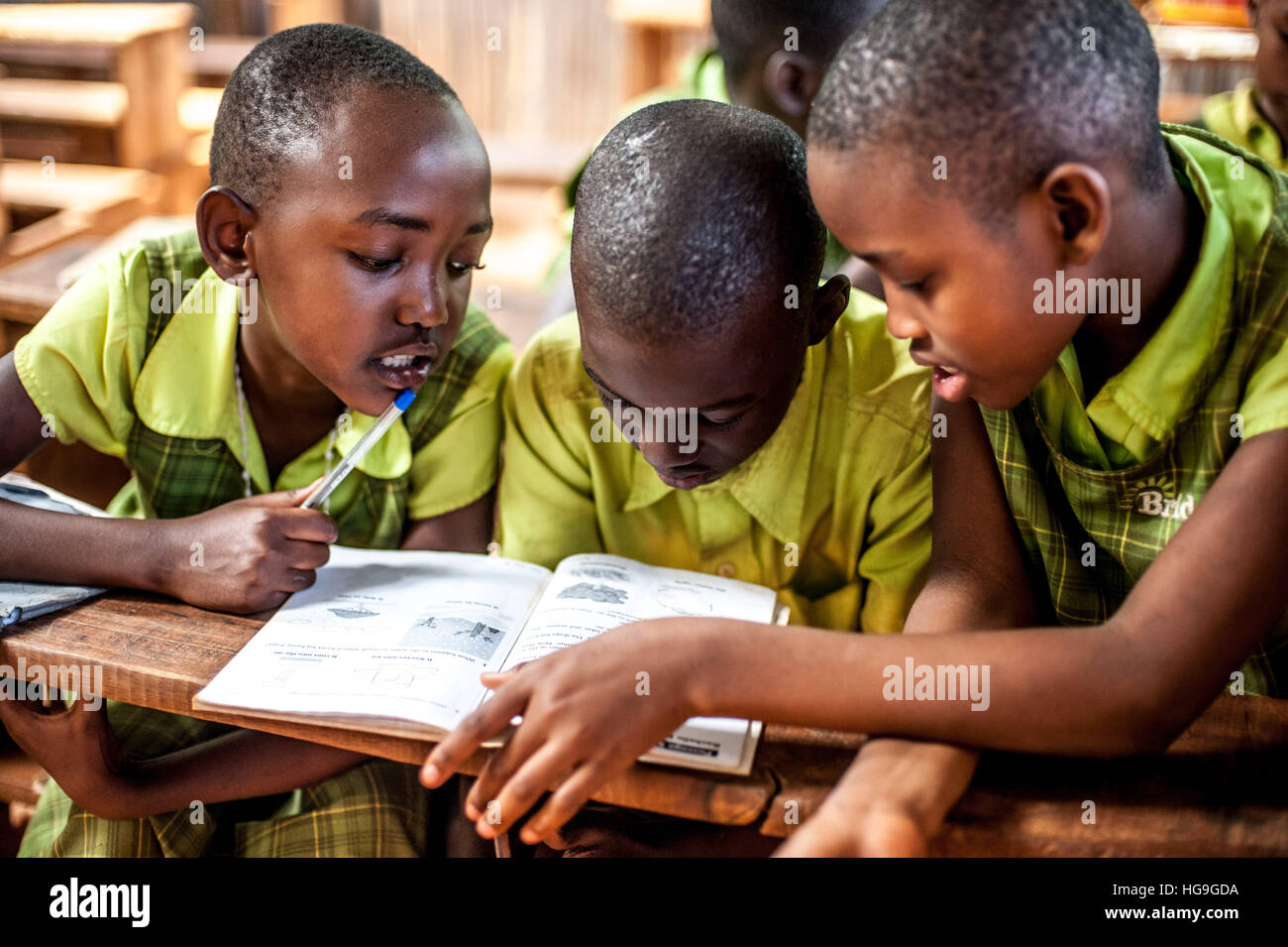 Bridge International Academies students in class at a school in Kampala ...