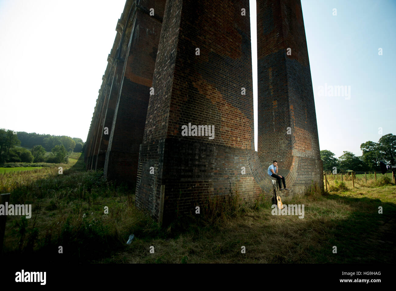 Singer, songwriter Jamie Mathias poses with his guitar for a shoot at ...