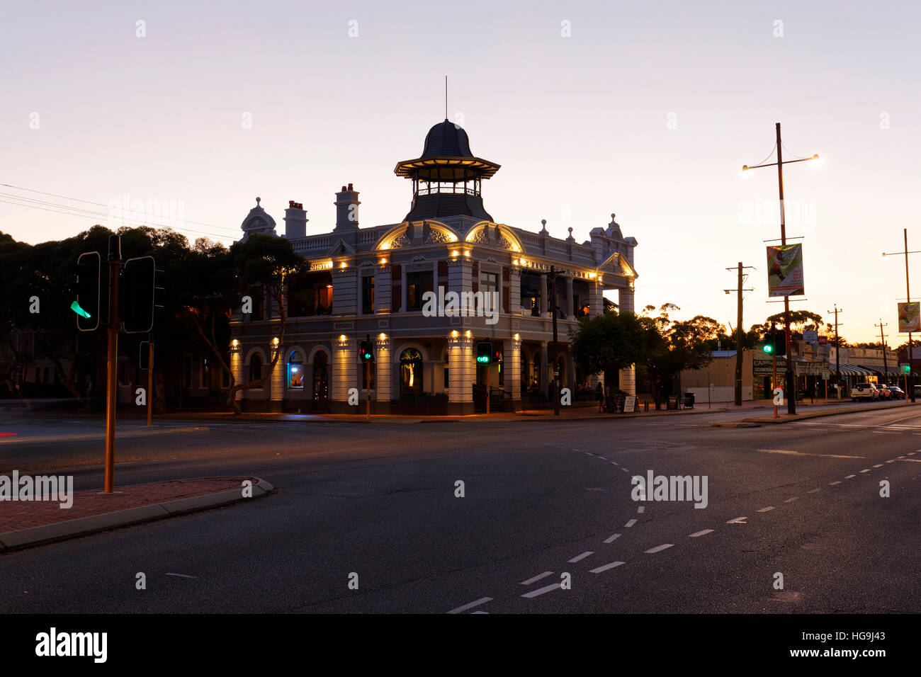 Historical Guildford Hotel in the evening, Guildford, Perth, Western ...