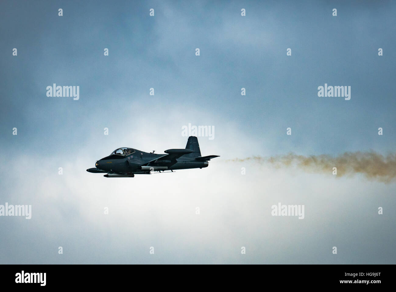 BAC Strikemaster flying display at the 2016 Rhyl Airshow Stock Photo ...