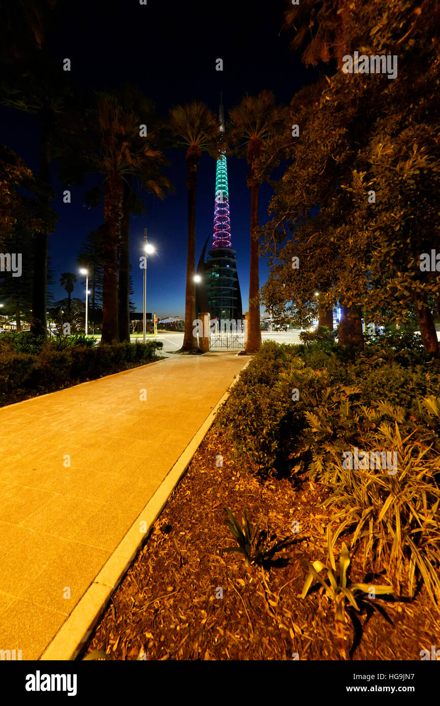 Australian swan bell tower at night hi-res stock photography and images ...