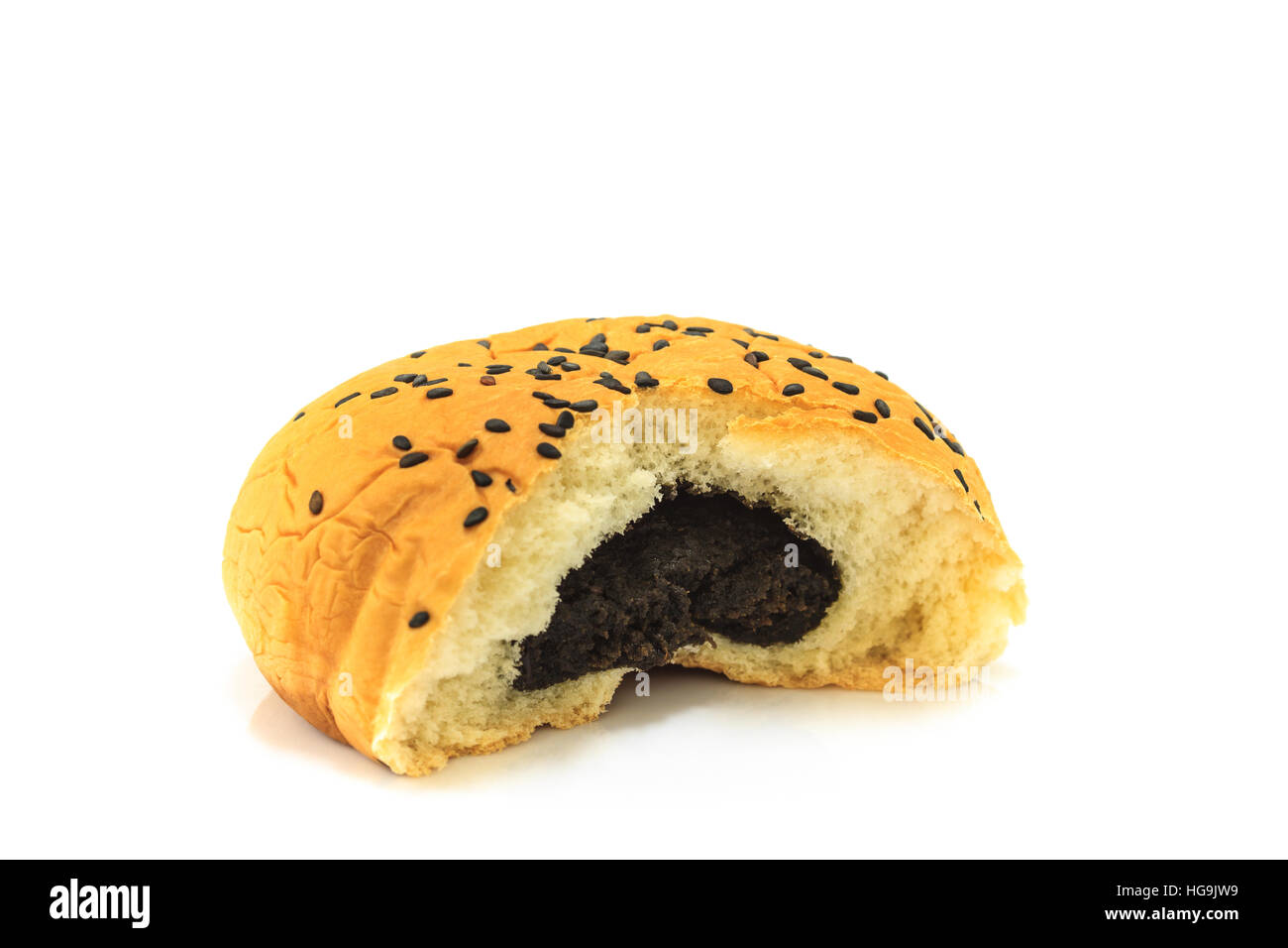 Red bean bread isolated on white background, red bean sauce bread Stock ...