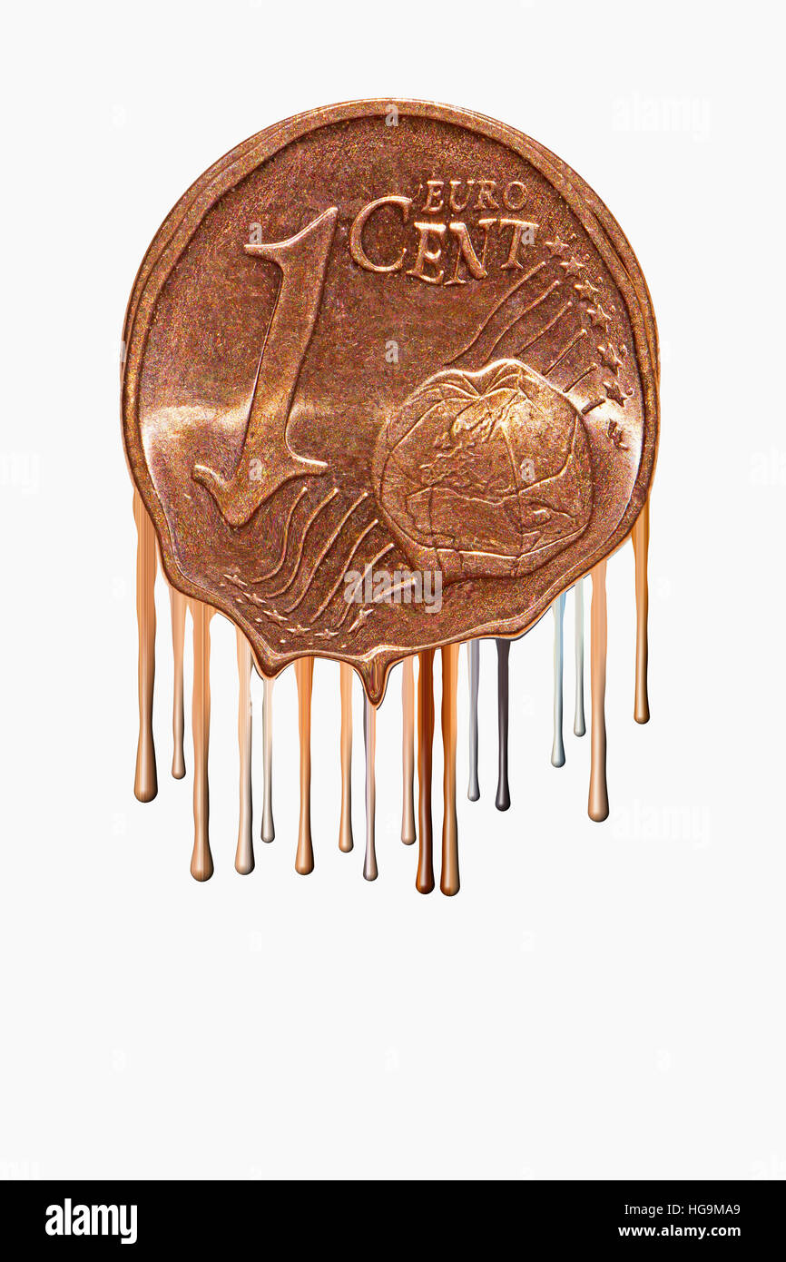 Melting one cent coin Stock Photo - Alamy