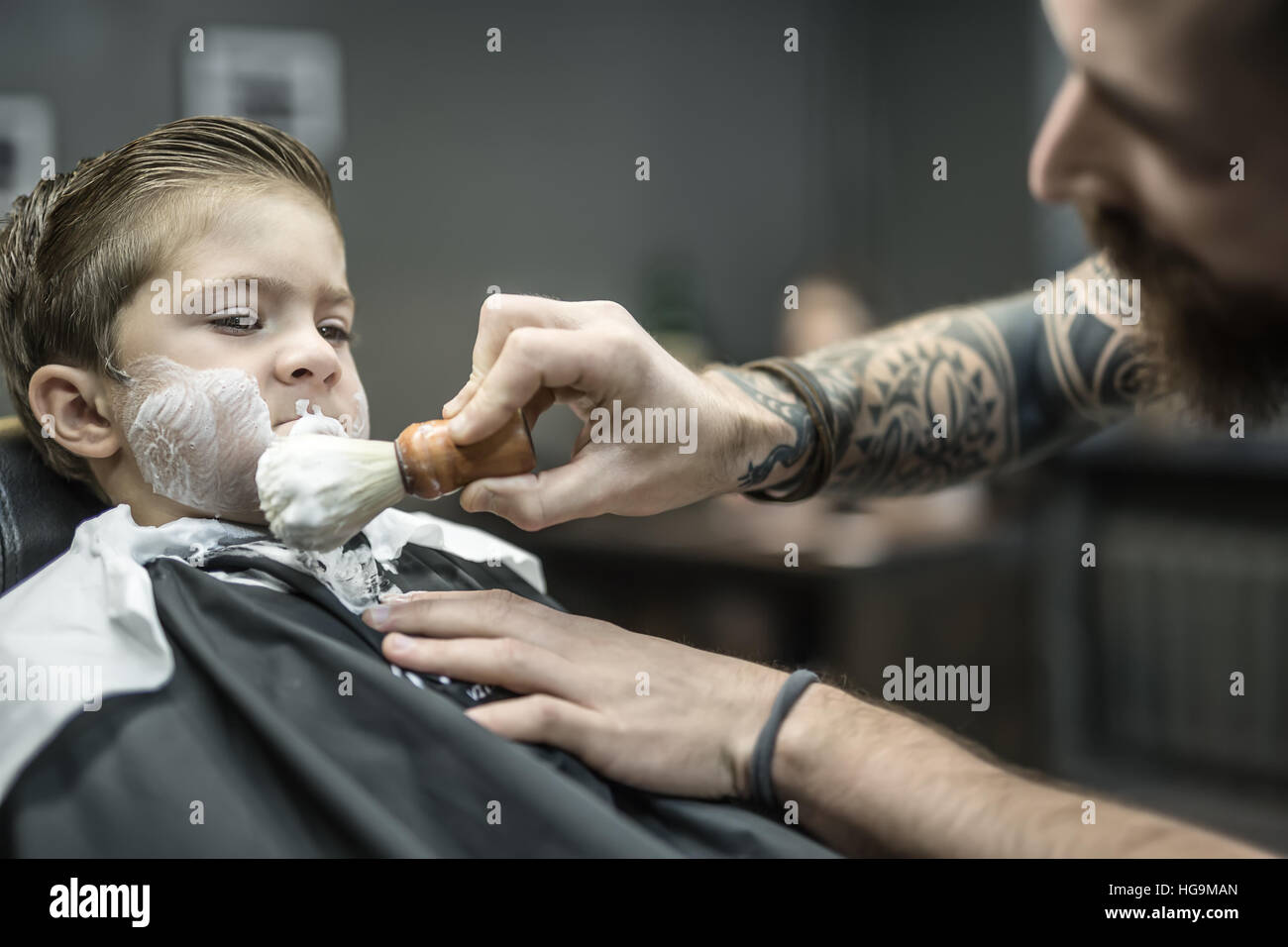 Funny shaving of little boy Stock Photo - Alamy