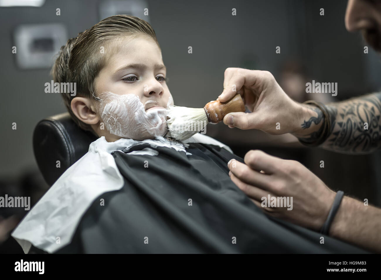 Funny shaving of little boy Stock Photo - Alamy