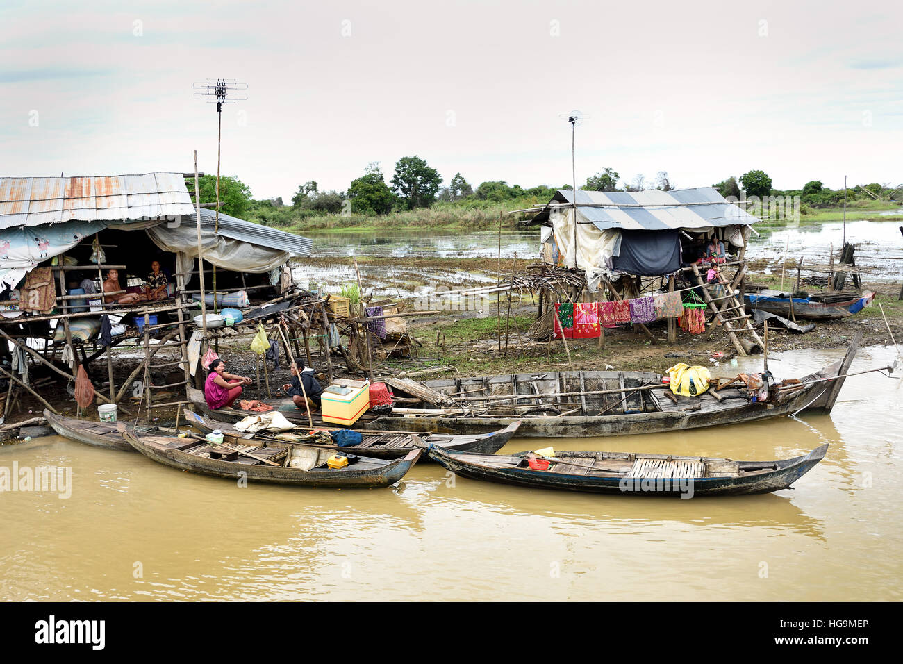 The Sangkhae - Sangker River Battambang Province Cambodia.The Tonle Sap ...