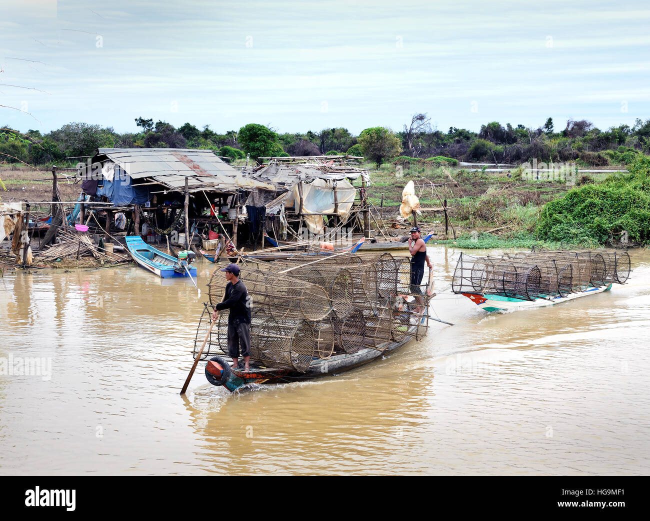 The Sangkhae - Sangker River Battambang Province Cambodia.The Tonle Sap ...