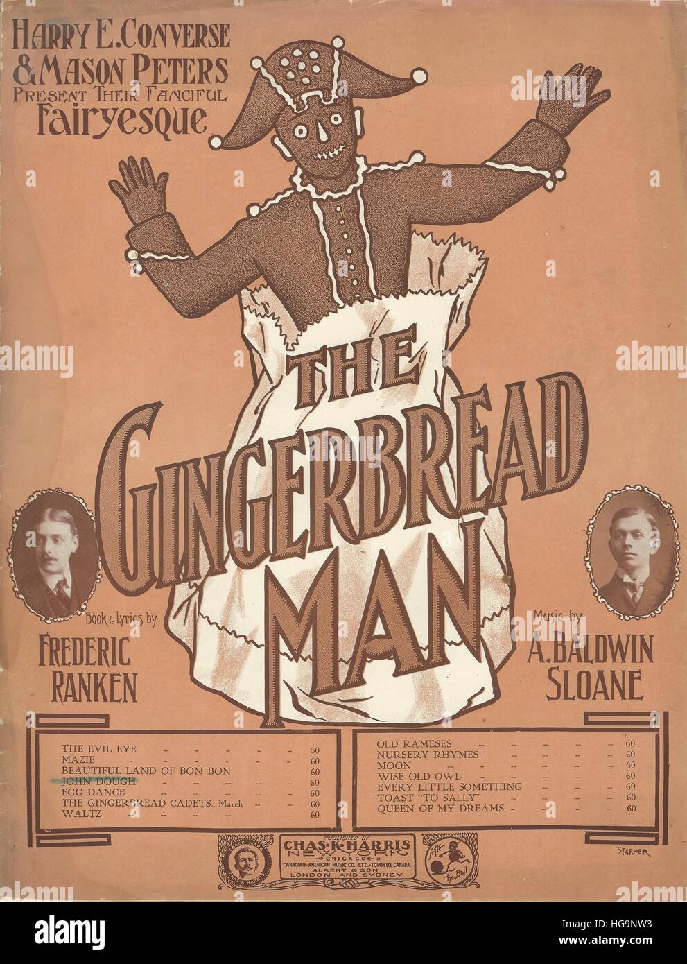 "The Gingerbread Man" 1905 Musical Sheet Music Cover Stock Photo - Alamy