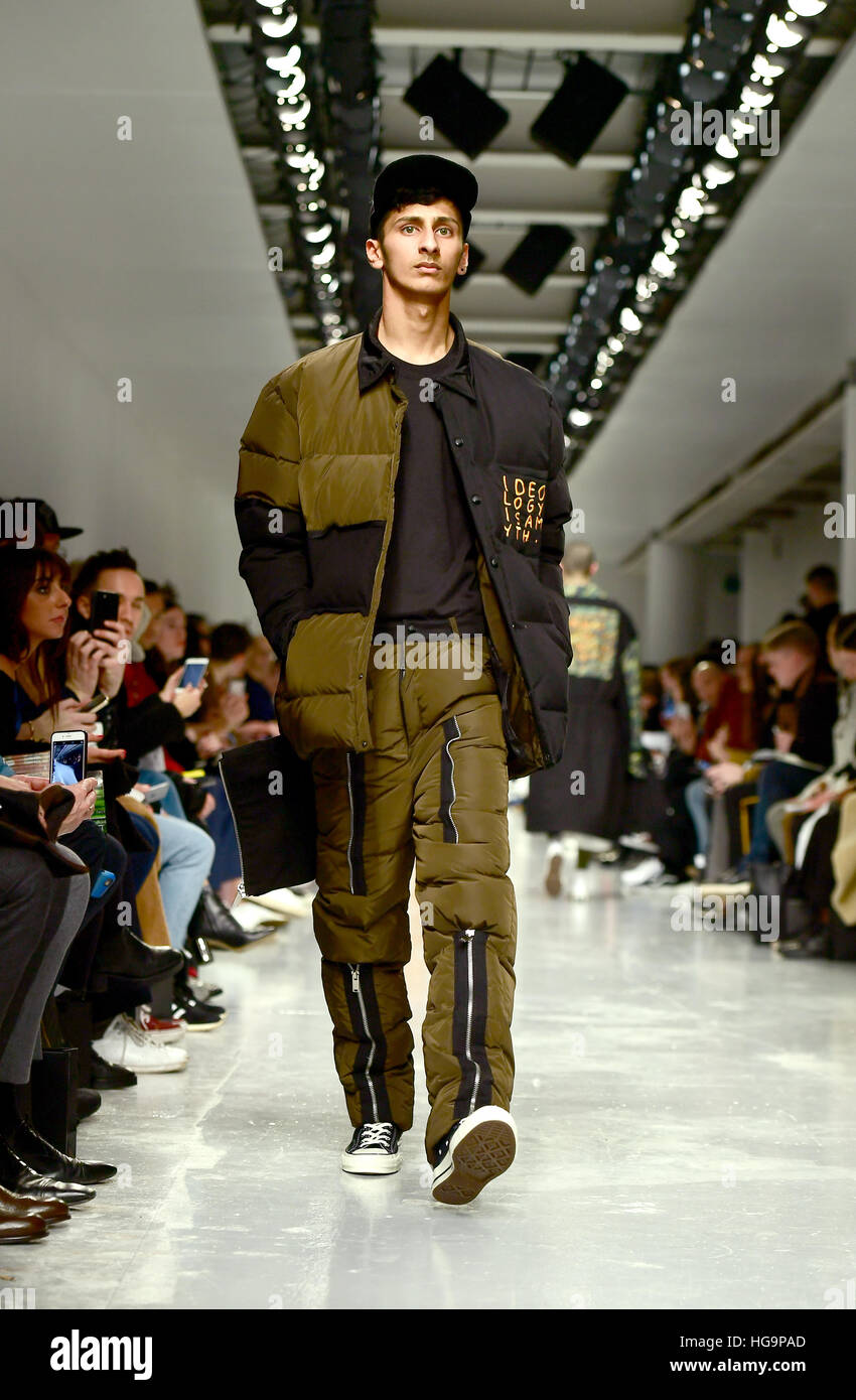 Models on the catwalk during the Liam Hodges London Fashion Week Menâ ...