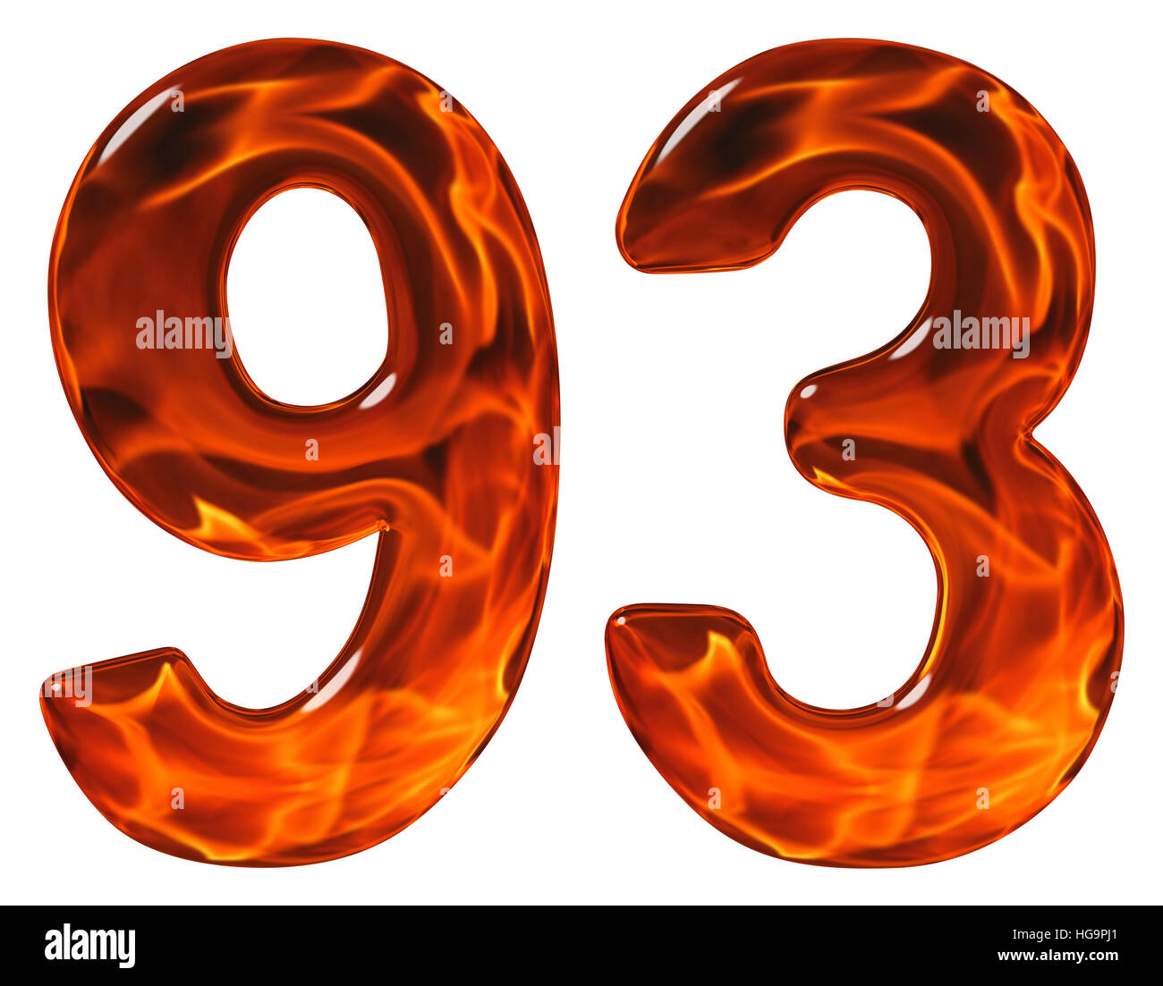 93, ninety three, ninety, numeral, imitation glass and a blazing fire ...