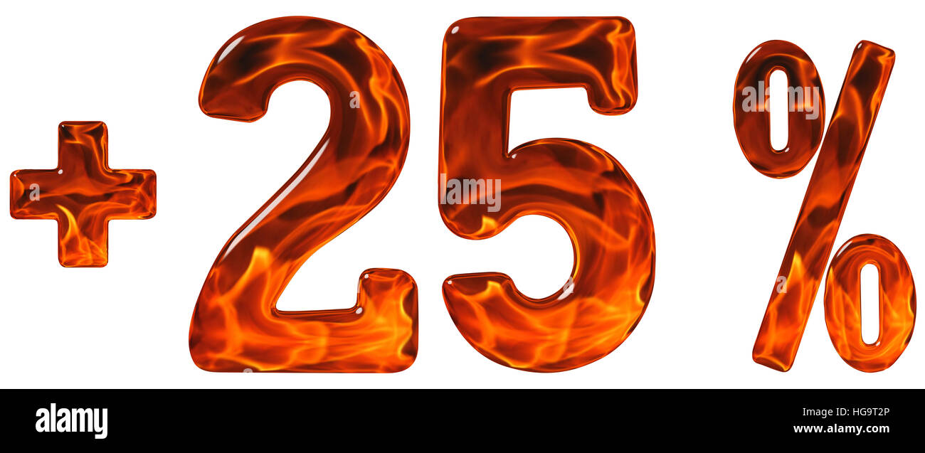 Percent Benefits Plus 25 Twenty Five Percent Numerals Isolated On