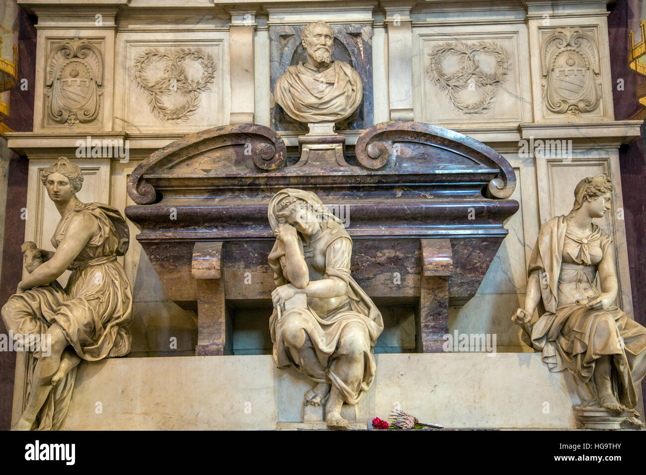 Tomb of Michelangelo Buonarroti in Santa Croce Basilica in Florence ...