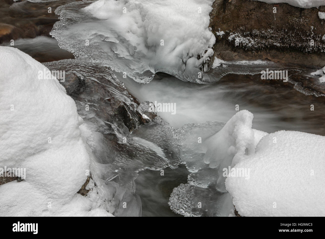 Freezing stream in the mountains of the Carpathians Stock Photo - Alamy