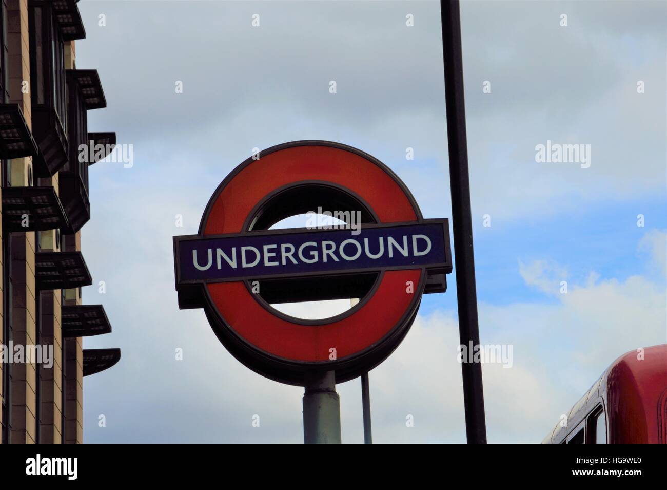 Underground sign in London Stock Photo - Alamy
