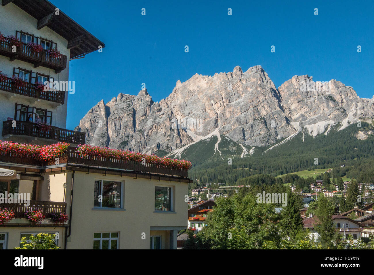 View of Cortina d'Ampezzo in Italian Alps Stock Photo - Alamy