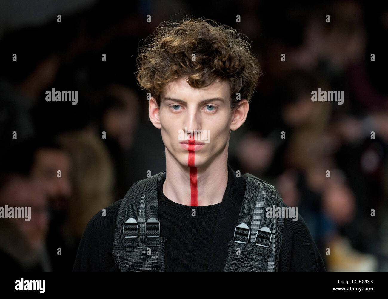 Models on the catwalk during the Matthew Miller London Fashion Week Men ...