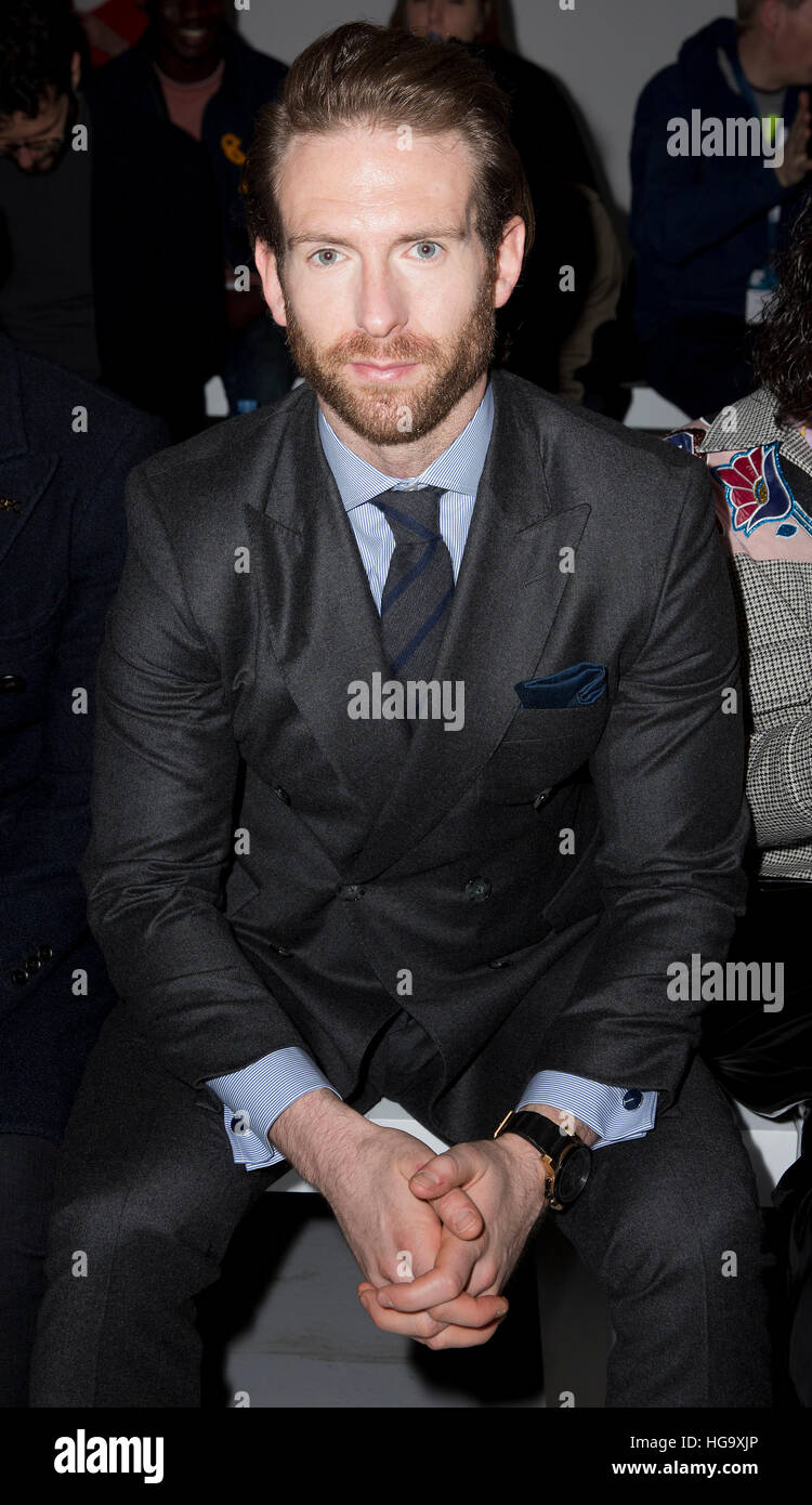 Craig McGinlay on the front row during the Matthew Miller London ...