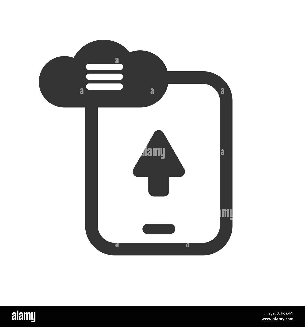 Mobile Cloud Storage Service Icon on white background Stock Vector ...