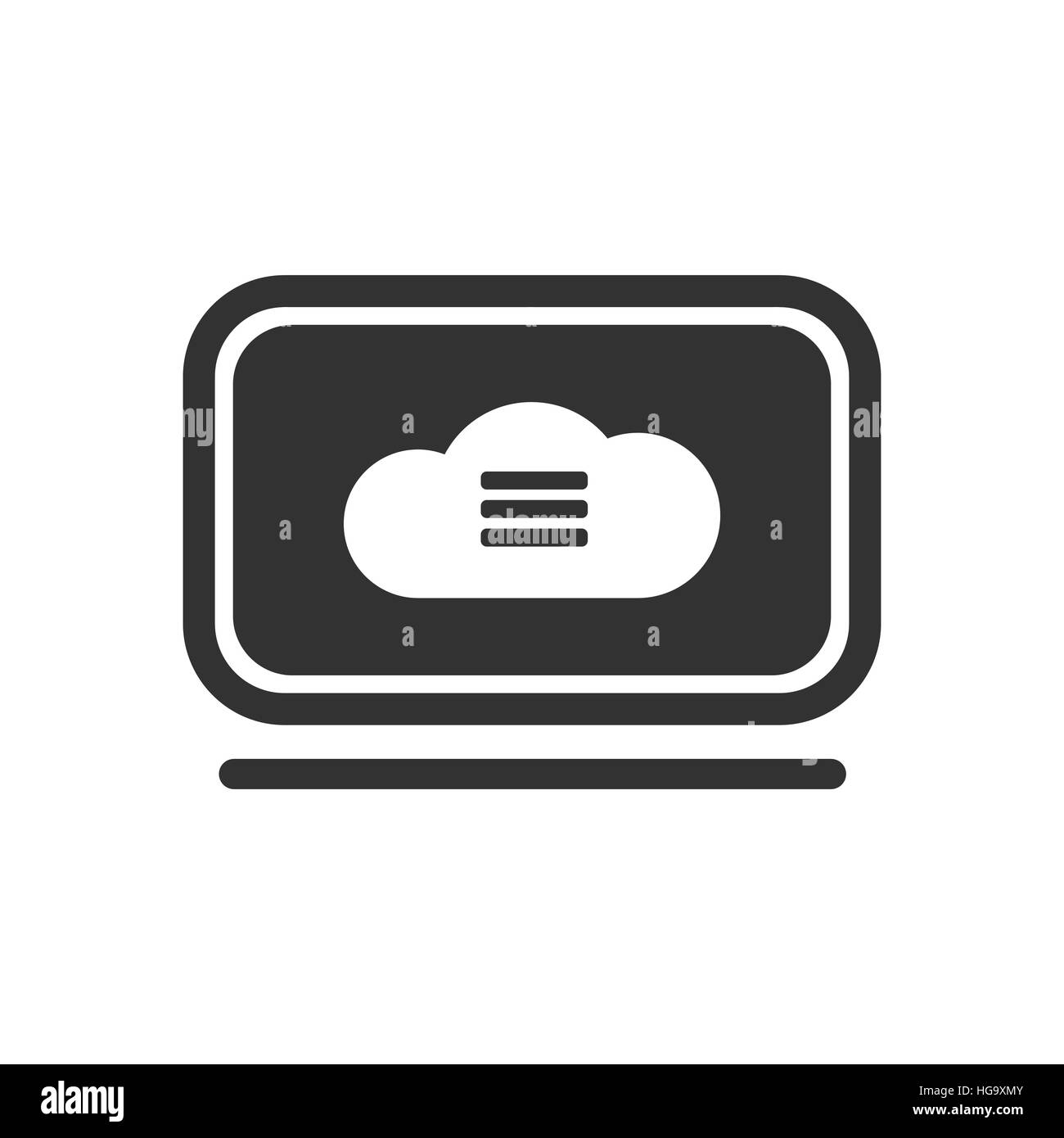 Cloud Storage Service Icon on black background Stock Vector Image & Art ...