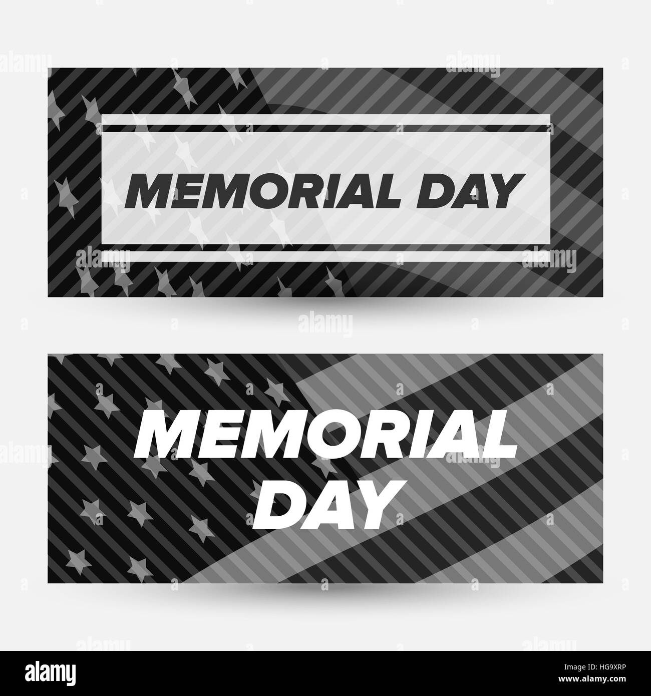 vertical memorial day banner set with usa flag background Stock Vector ...