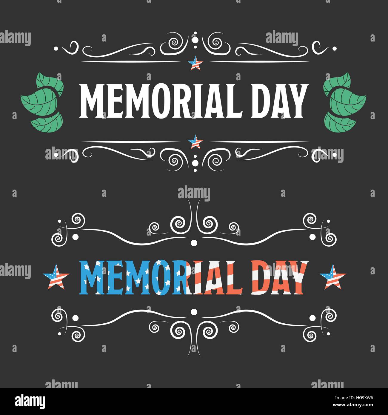 Memorial day sign with American flag texture on black Stock Vector ...