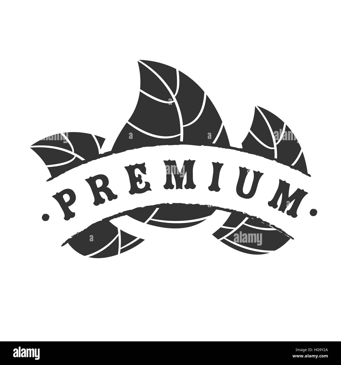 Black premium logotype with leaves on white background Stock Vector ...