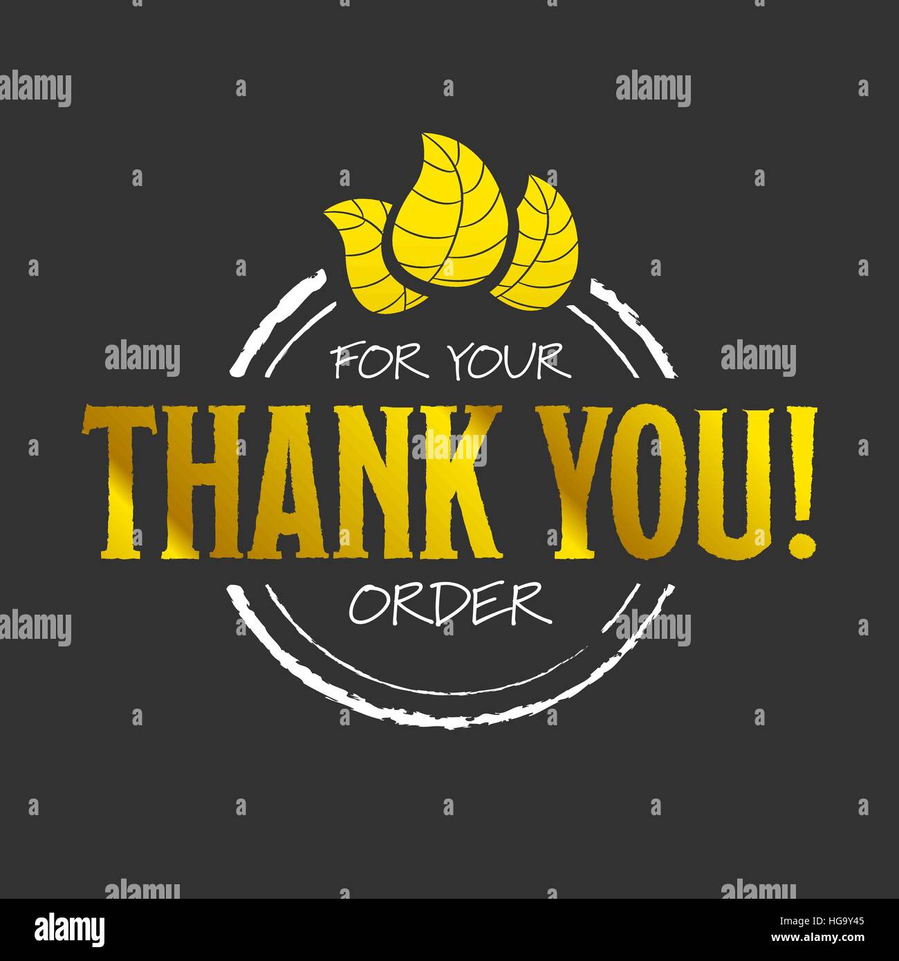 Golden thank badge leaves hi-res stock photography and images - Alamy