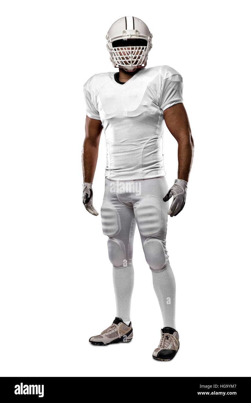 Football Player with a white uniform on a white background Stock Photo ...