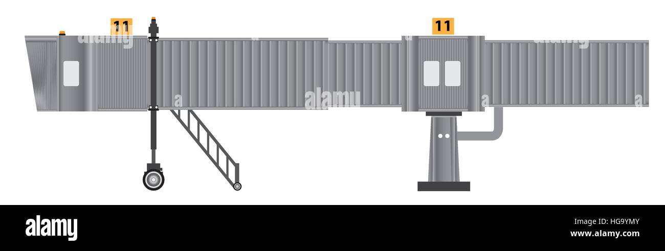 aero bridge or Jetway or Jet bridge Isolated on white background Stock ...