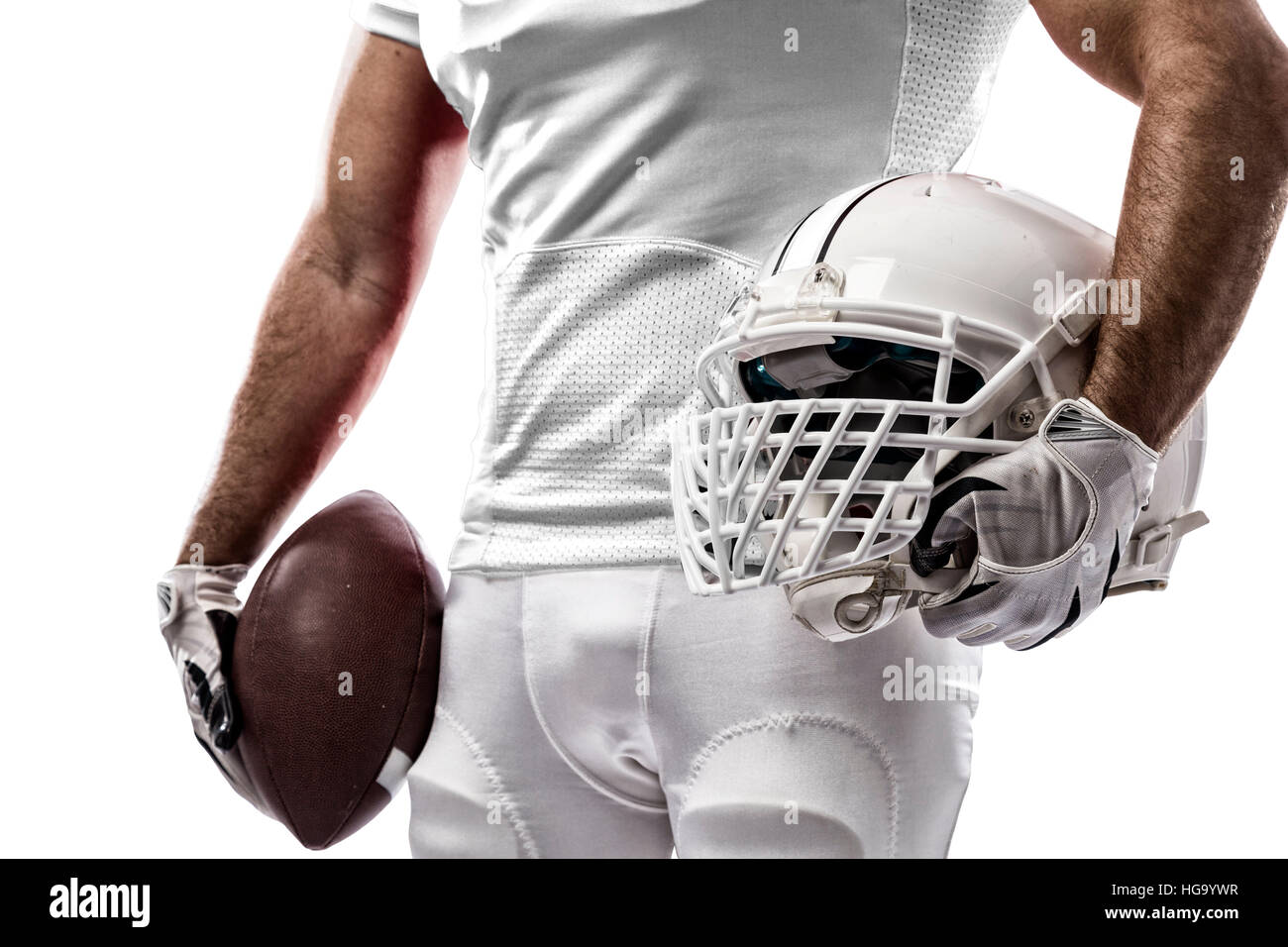 Football Player with a white uniform on a white background Stock Photo ...