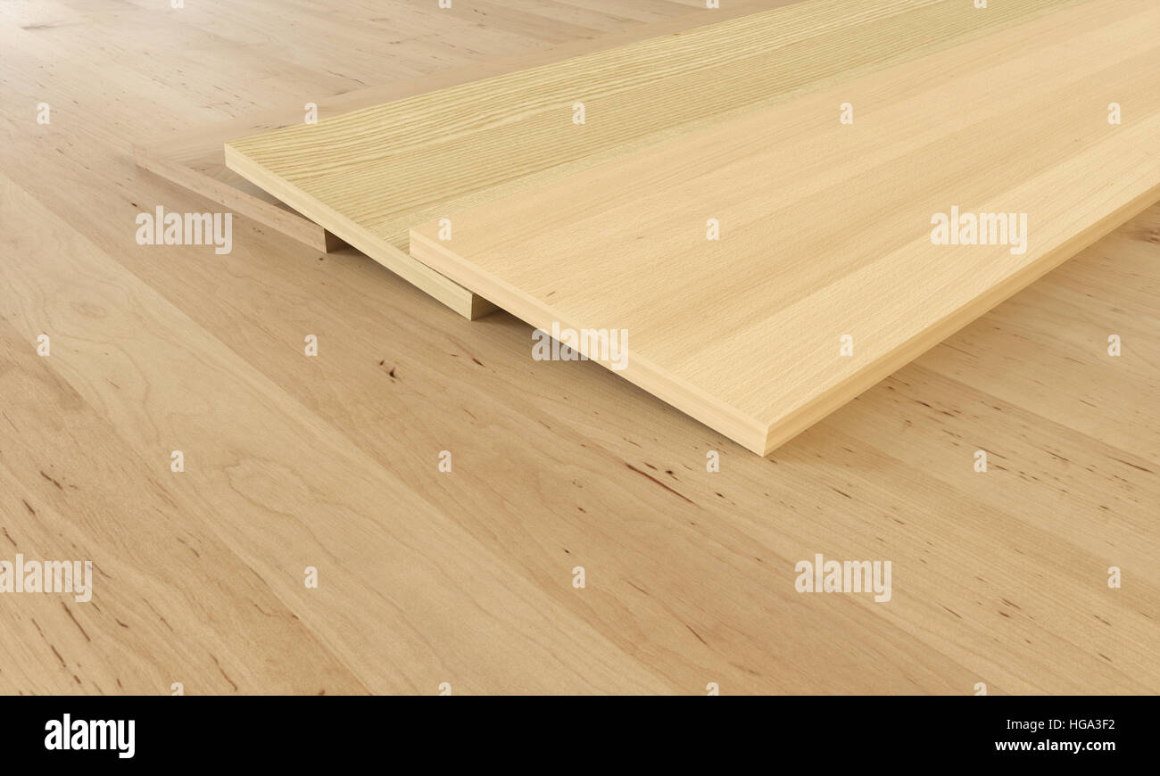 Parquet examples on wooden floor - 3D Rendering Stock Photo - Alamy