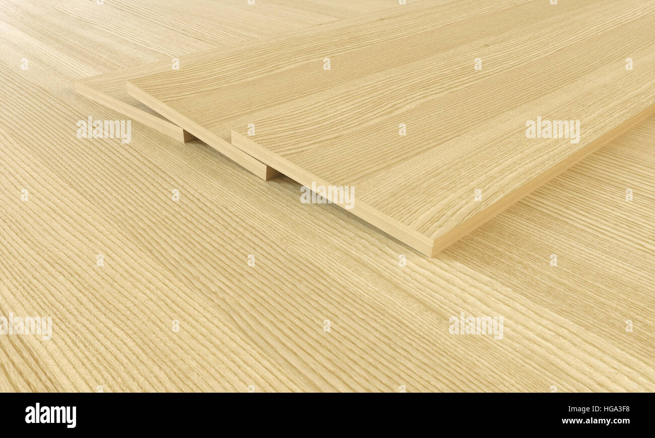 Parquet examples on wooden floor - 3D Rendering Stock Photo - Alamy