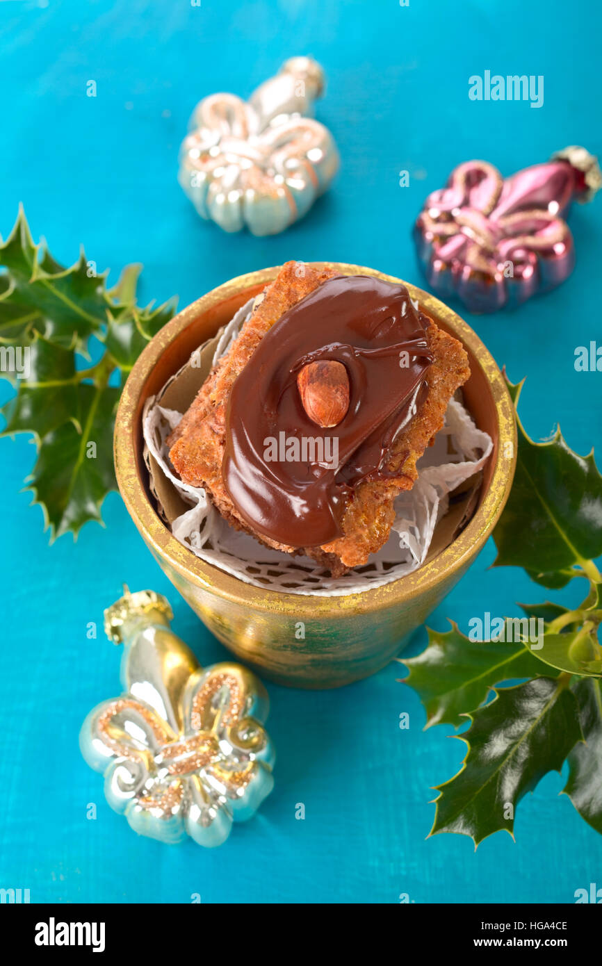 Chocolate Spice Bars- Berliner bread Stock Photo - Alamy