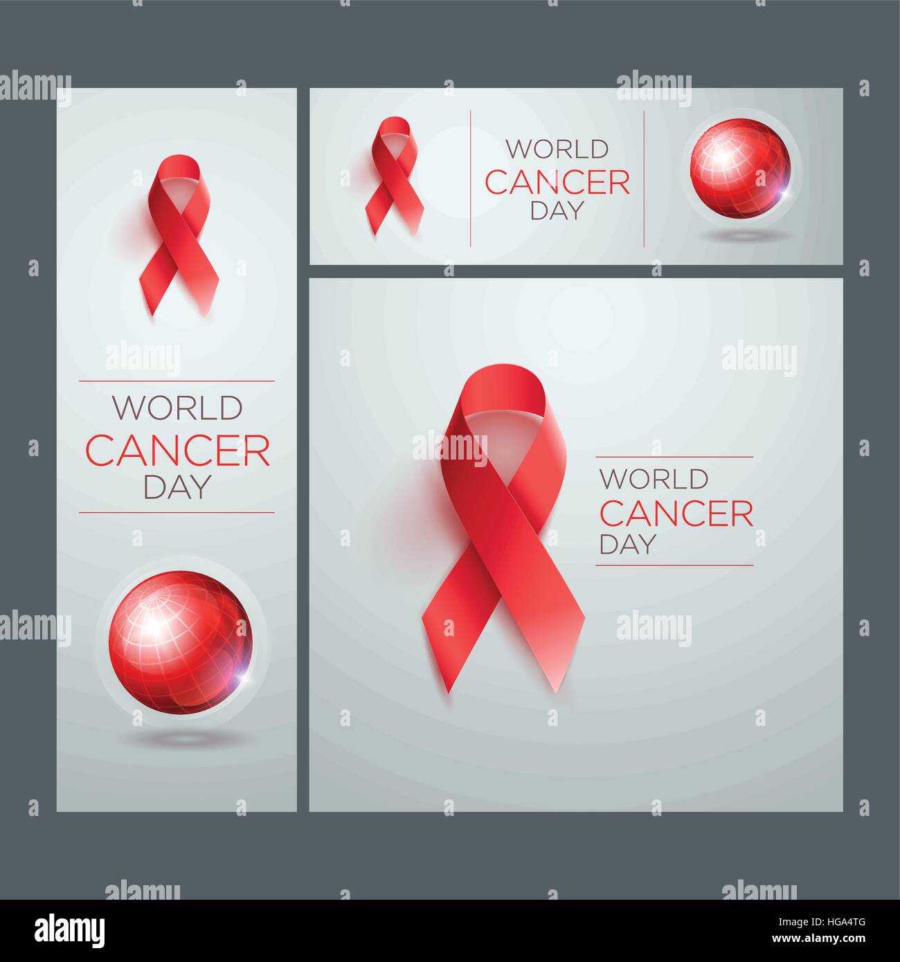 World Cancer Day Awareness Ribbon. Vector illustration Stock Vector ...