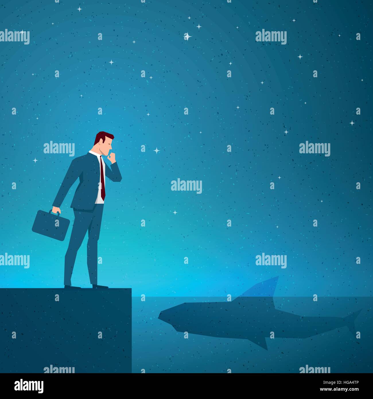 Business concept vector illustration. Trouble, risk, danger, crisis ...