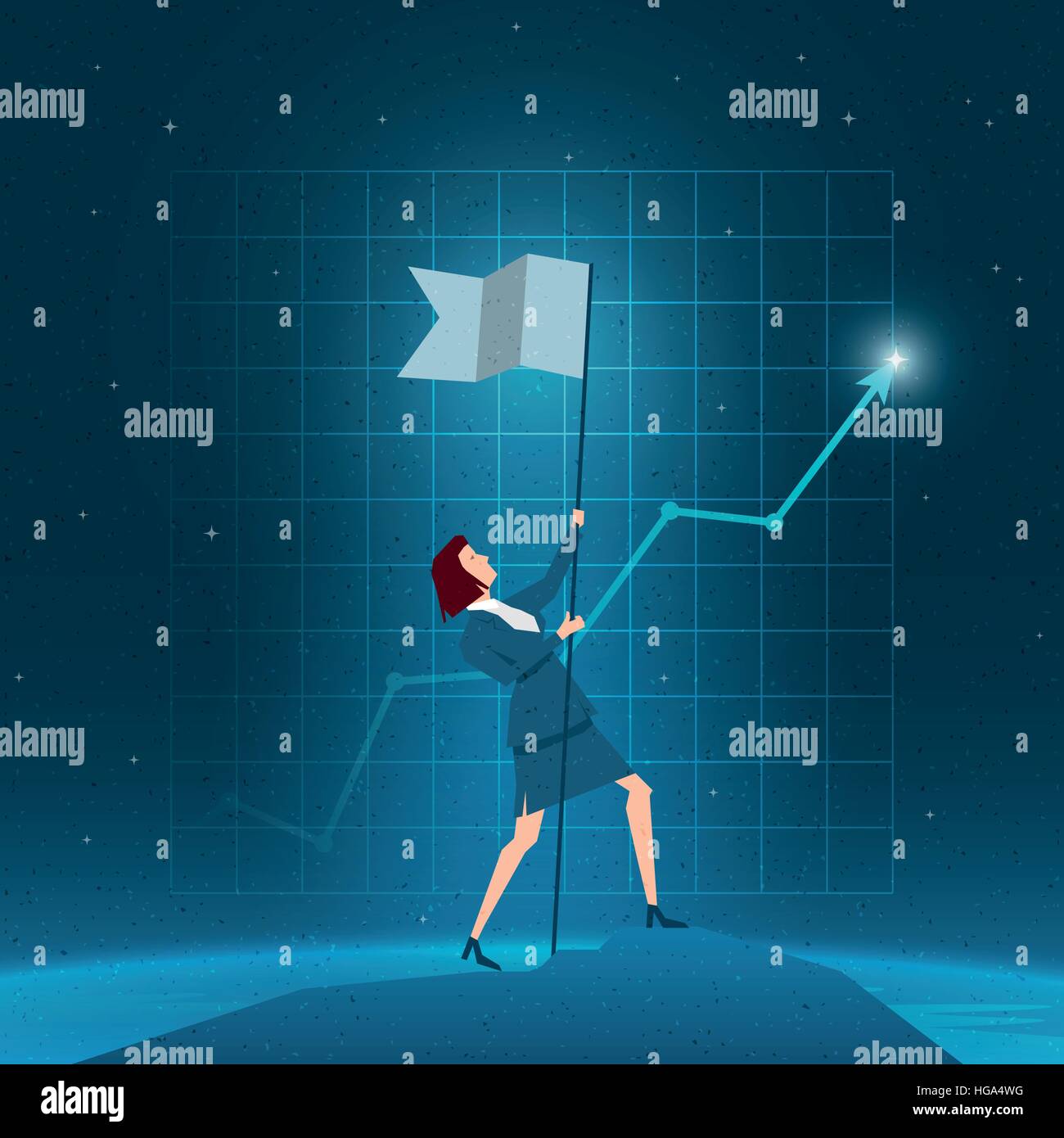 Business concept vector illustration. Success, winning, leadership ...