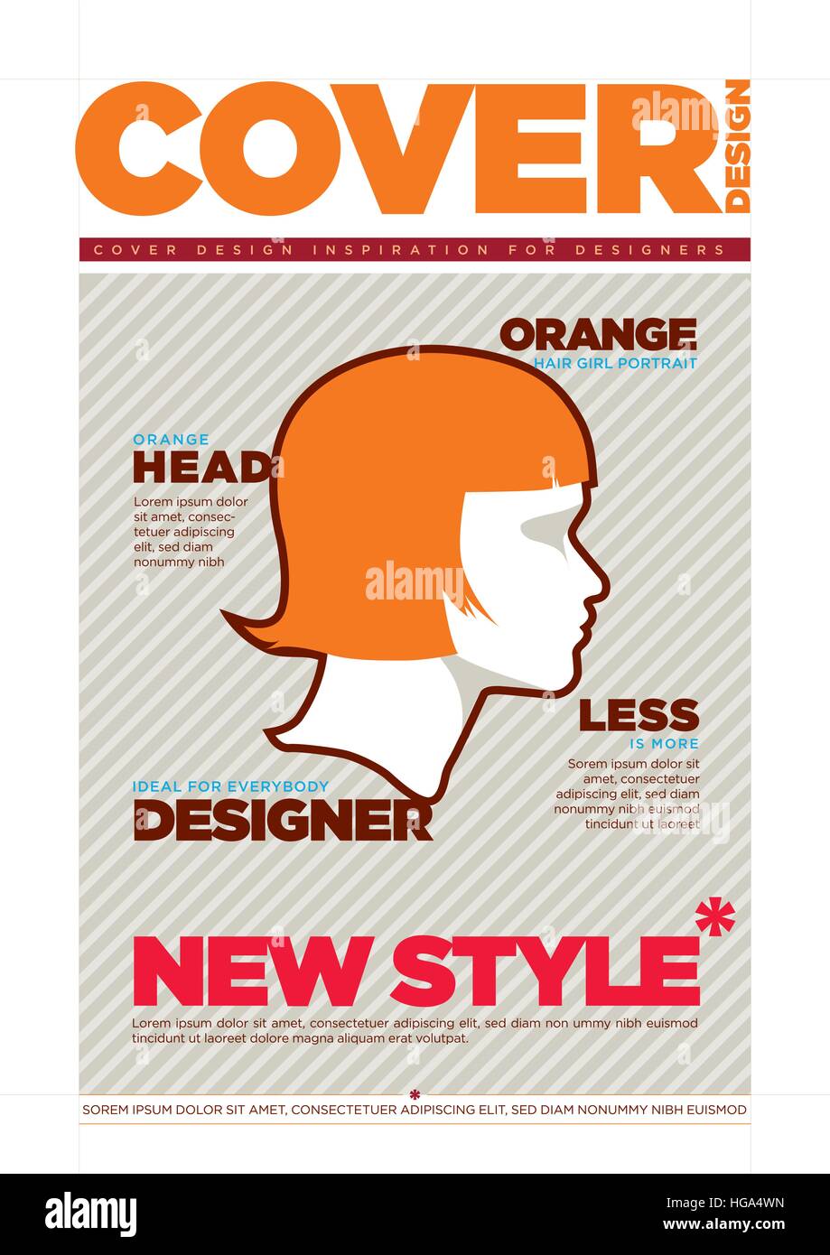 Vector magazine or brochure cover design template. Well organized and ...
