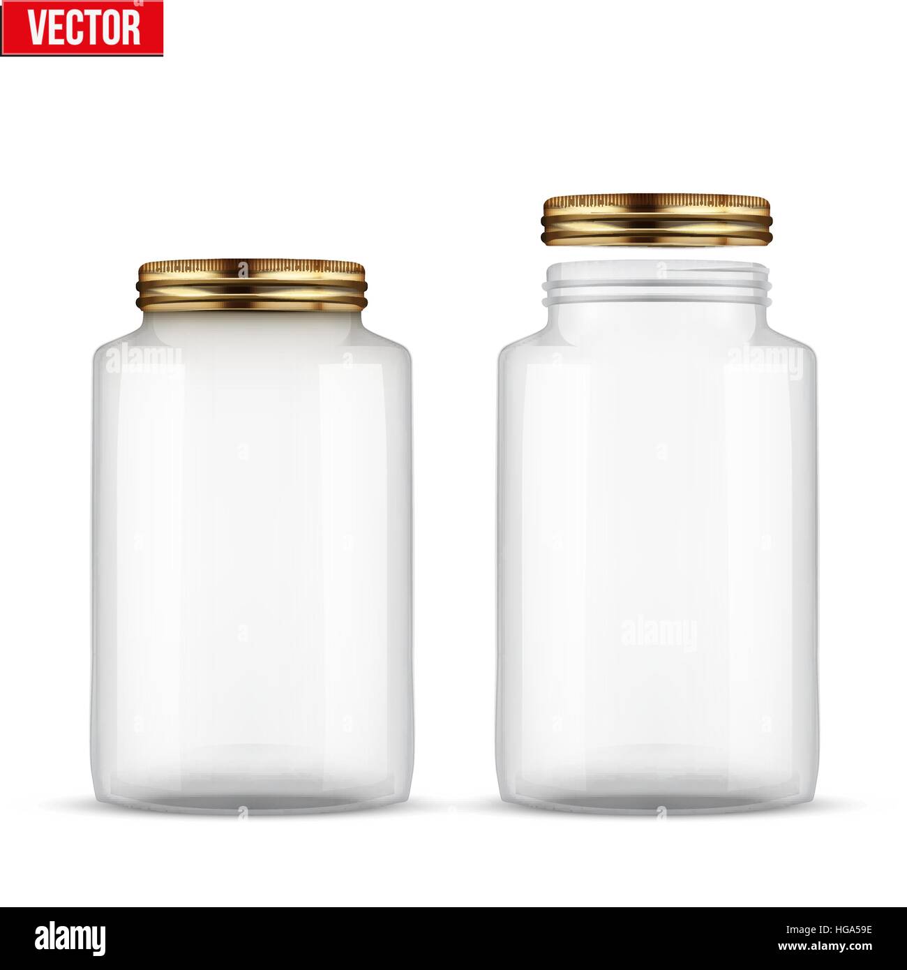 Set of Glass Jars for canning and preserving. Square shape with right ...