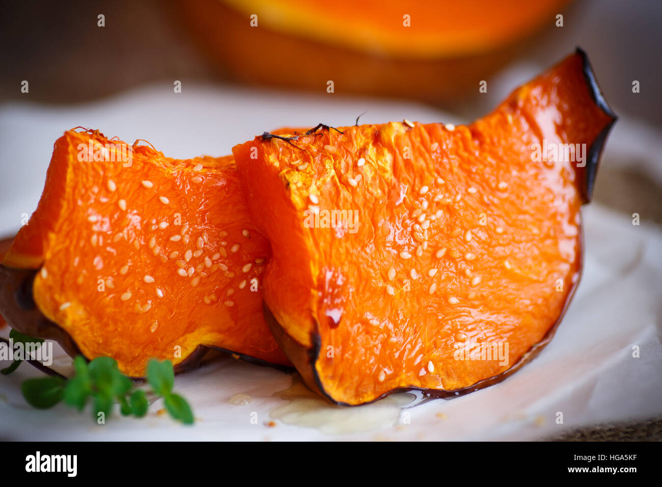 sweet baked pumpkin Stock Photo - Alamy